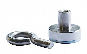 Neodymium NdFeB Shallow Pot Magnets with Eyelet | Eclipse Magnetics